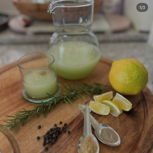 Freshly prepared Ash Gourd juice - Lakshmi Ayurveda